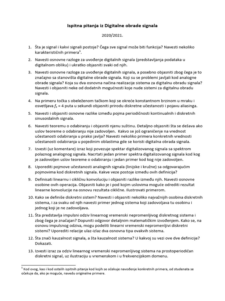 DOS 2021 - Ispitna Pitanja | PDF