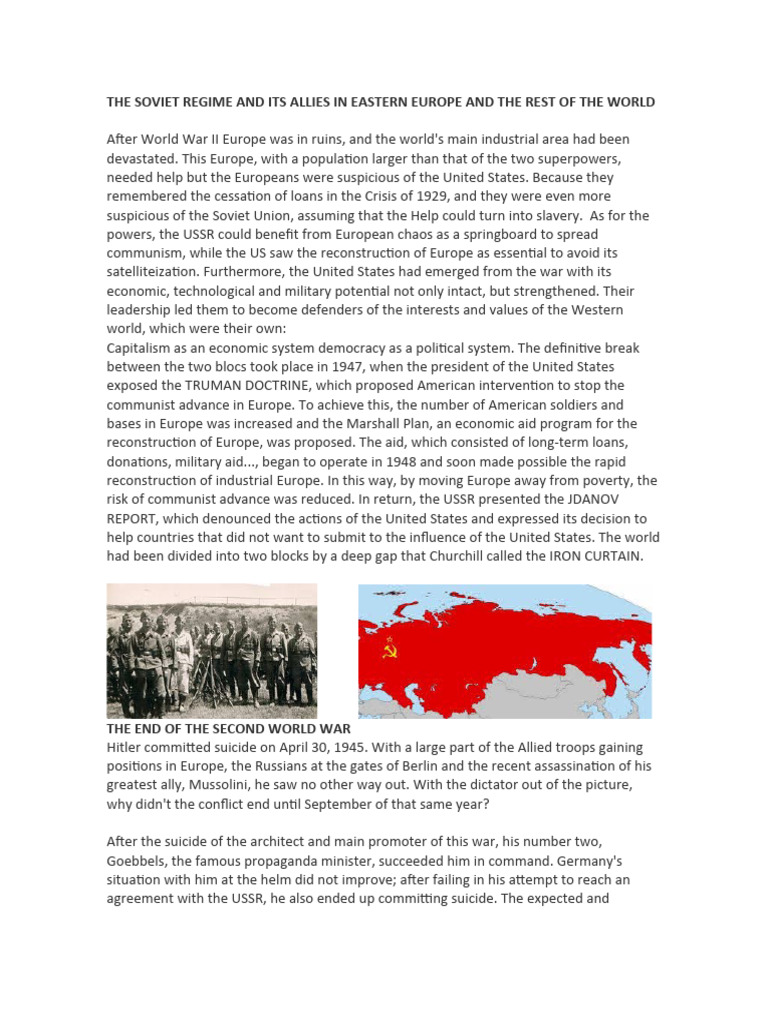 The Soviet Regime and Its Allies in Eastern Europe and The Rest of The ...