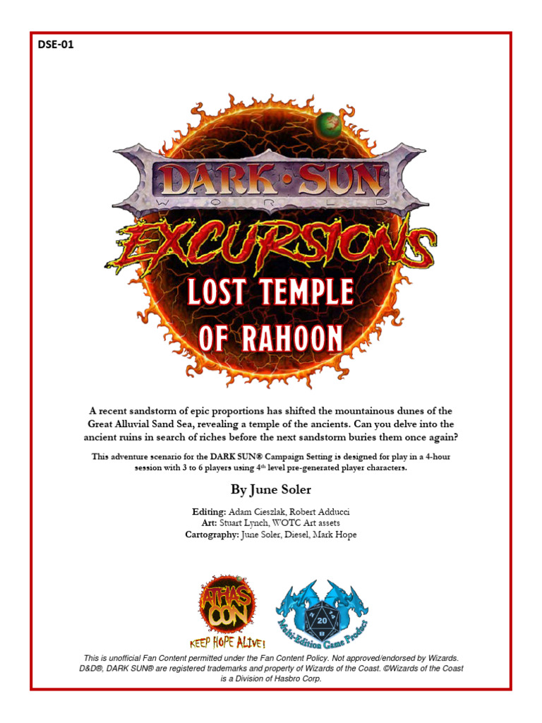 DSE-01 Lost Temple of Rahoon | PDF | Wizards Of The Coast