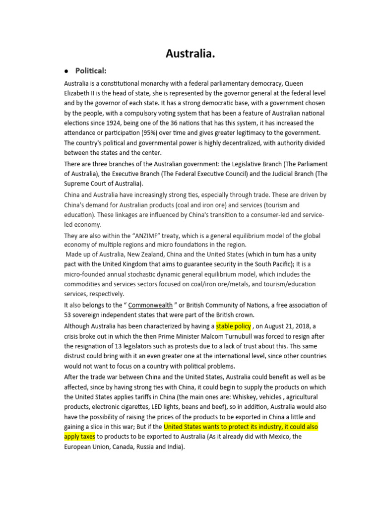 Pestel Analysis Australia , SWOT Analysis of Australia – WQWZK