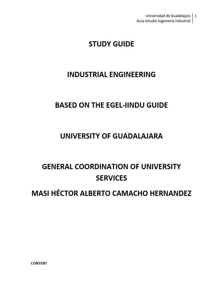 Industrial Engineering Study Guide | PDF | Lean Manufacturing | Metrology