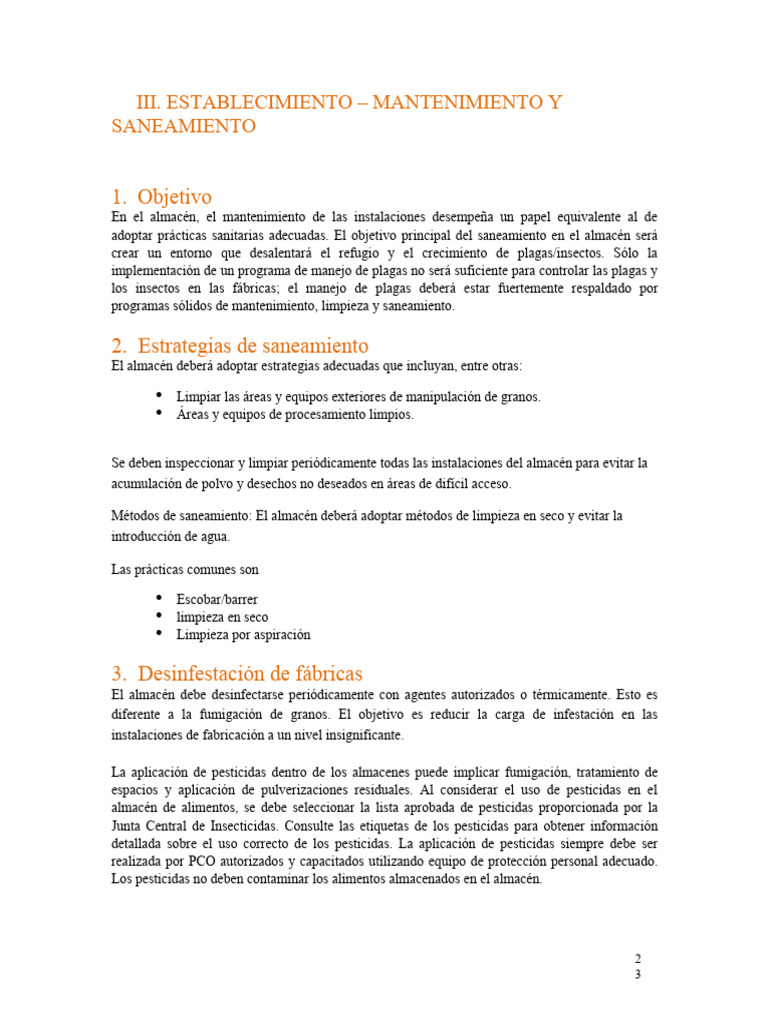 FSSAI - GMP para Almacén | Descargar gratis PDF | Pesticida | Saneamiento