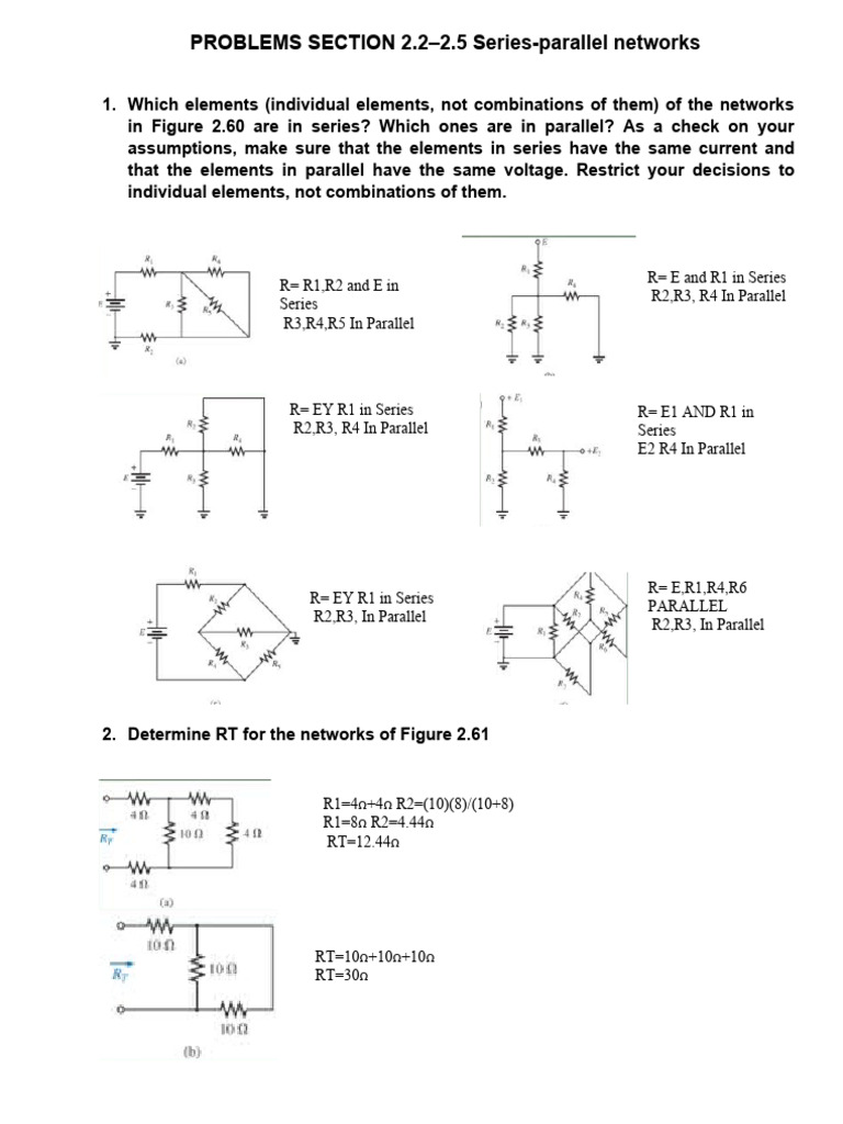 PROBLEMS SECTION 2.2-2.5 Series-Parallel Networks | PDF | Series And Parallel Circuits | Resistor