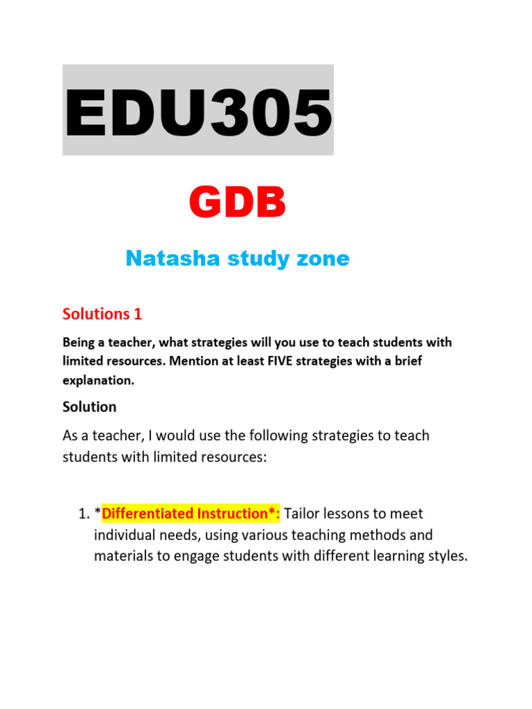 Edu305 GDB 2024 | PDF | Career & Growth | Art