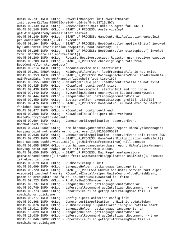 Game Center Startup Log Analysis | PDF | Application Layer Protocols | World Wide Web