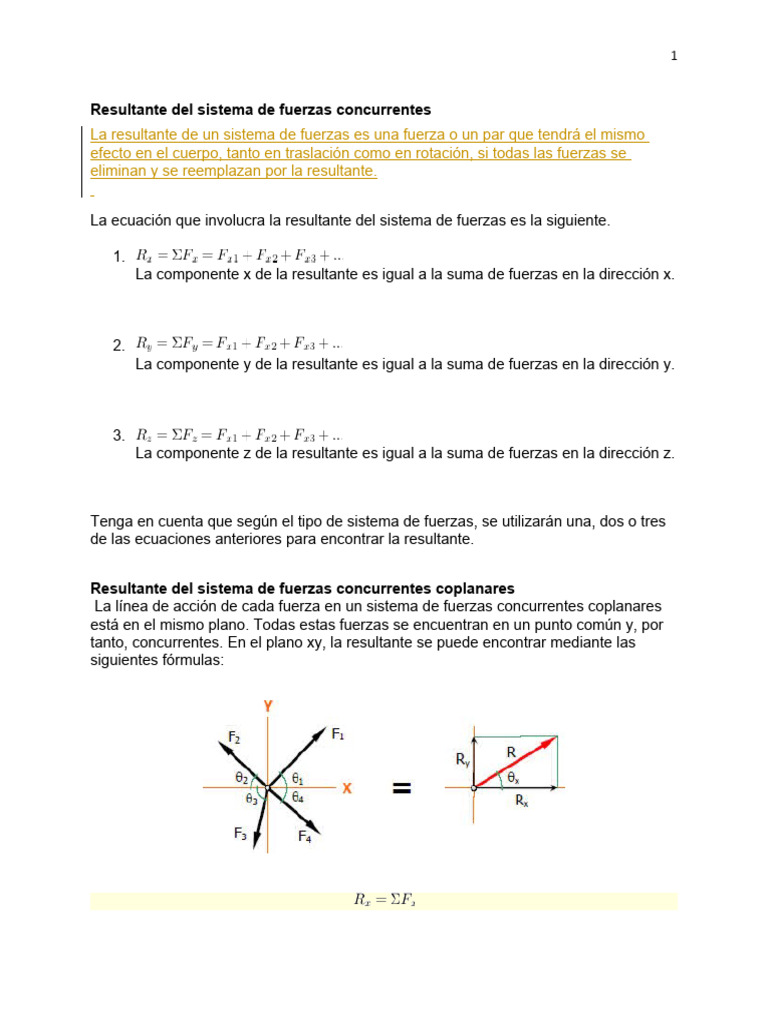 Resultante de Fuerzas | PDF | Vector Euclidiano | Pendiente