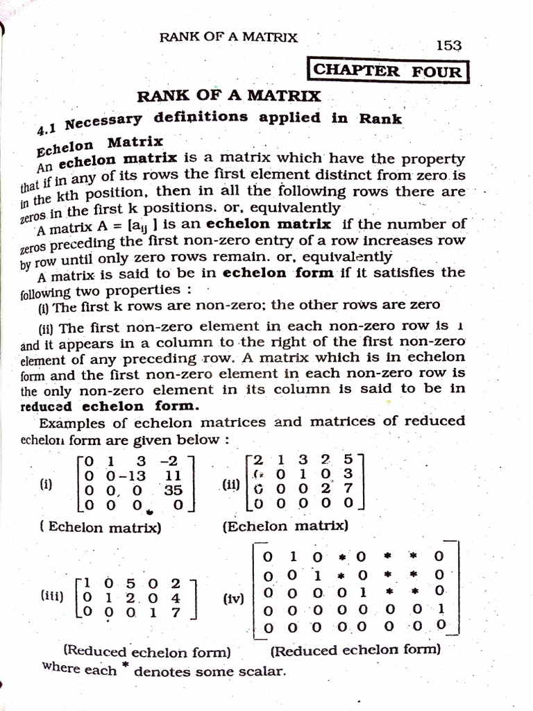 Rank of Matrix | PDF