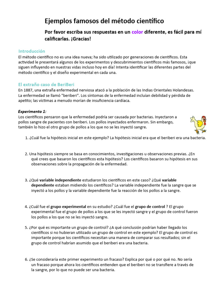 ¡Ejemplos Famosos Del Método Científico! | PDF | Experimentar