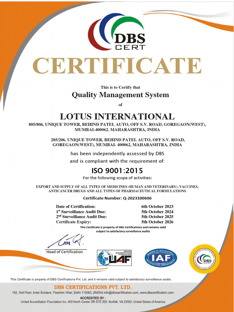 ISO Certificate | PDF | Business | Finance & Money Management