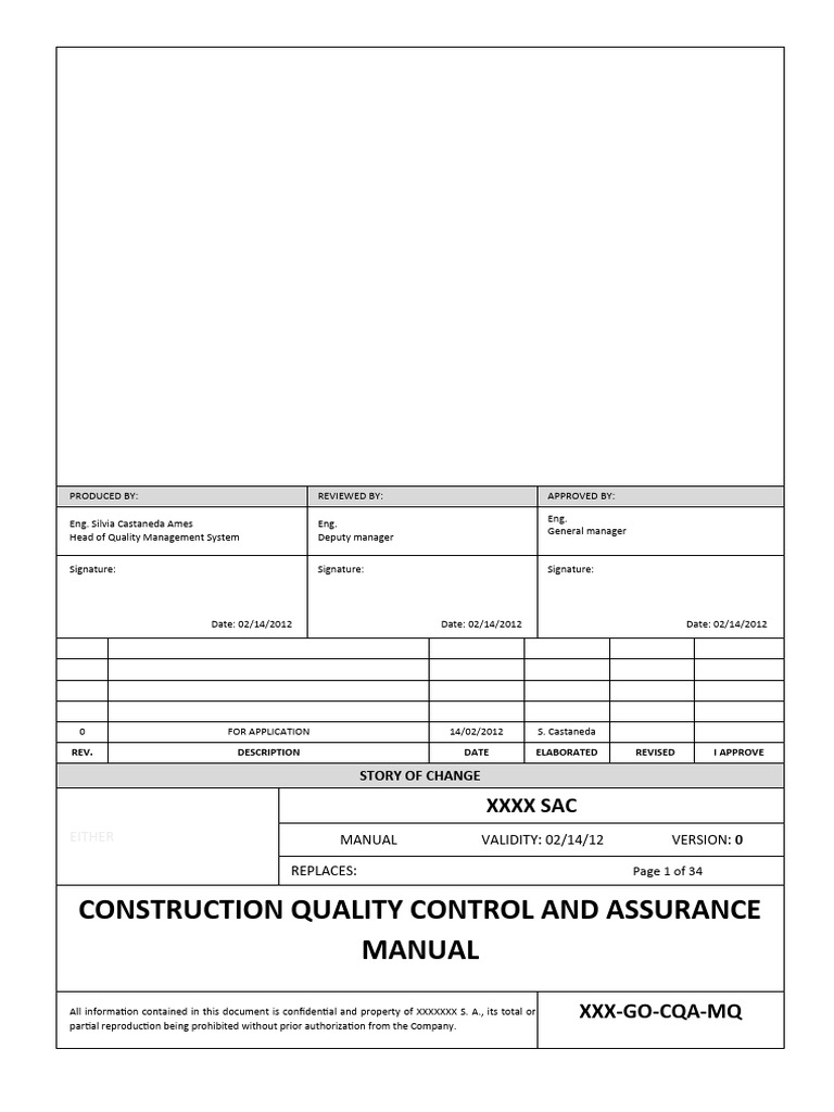 Construction Quality Assurance Manual | PDF | Concrete | Specification ...