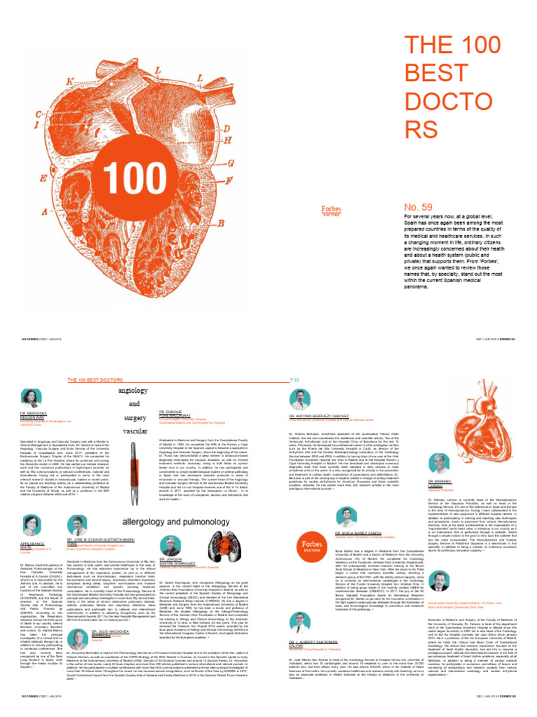 The 100 Best Doctors | PDF | Pulmonology | Cardiology