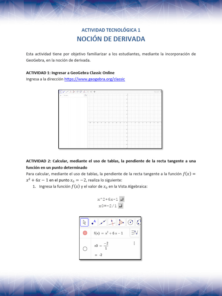 CBCD01 O2024 U2 AT1 Nocion de Derivada | PDF | Derivado | Pendiente
