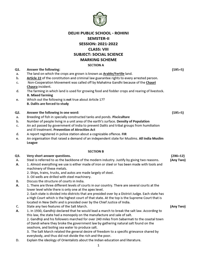 SST Class 8 Sem-2 Old | PDF | Judiciaries | British Raj