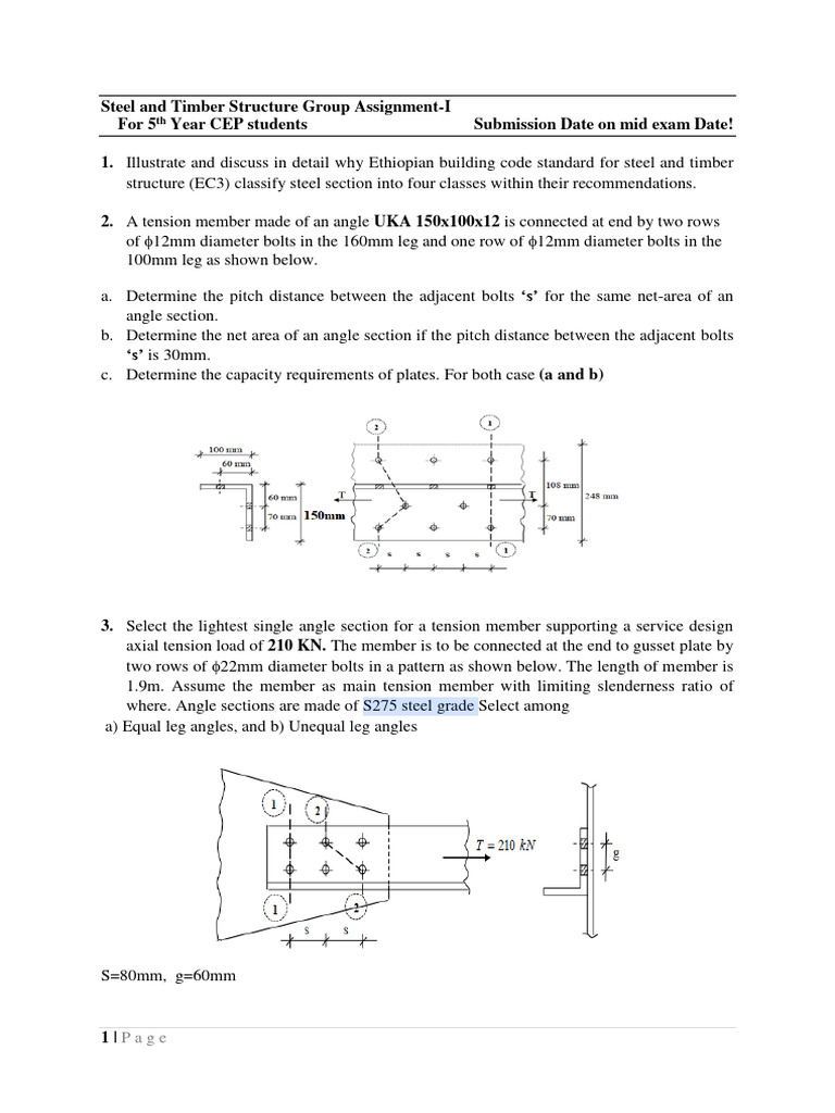 Steel and Timber STR Assigment-I | PDF | Truss | Structural Engineering