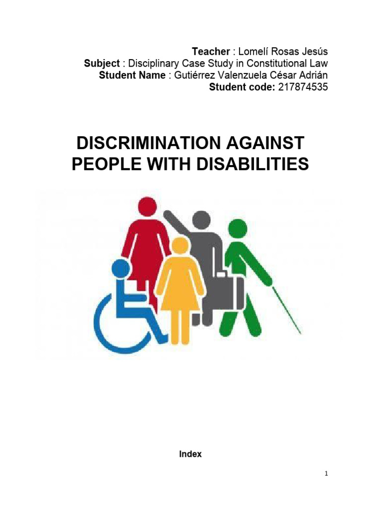 Essay On Discrimination in People With Disabilities Cesar G - Finished | PDF | Disability ...