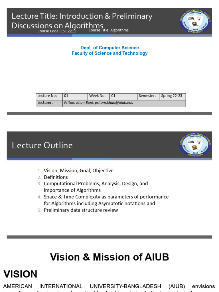 Lecture 11 Introduction Of Algorithm Pdf Algorithms Computer 5780