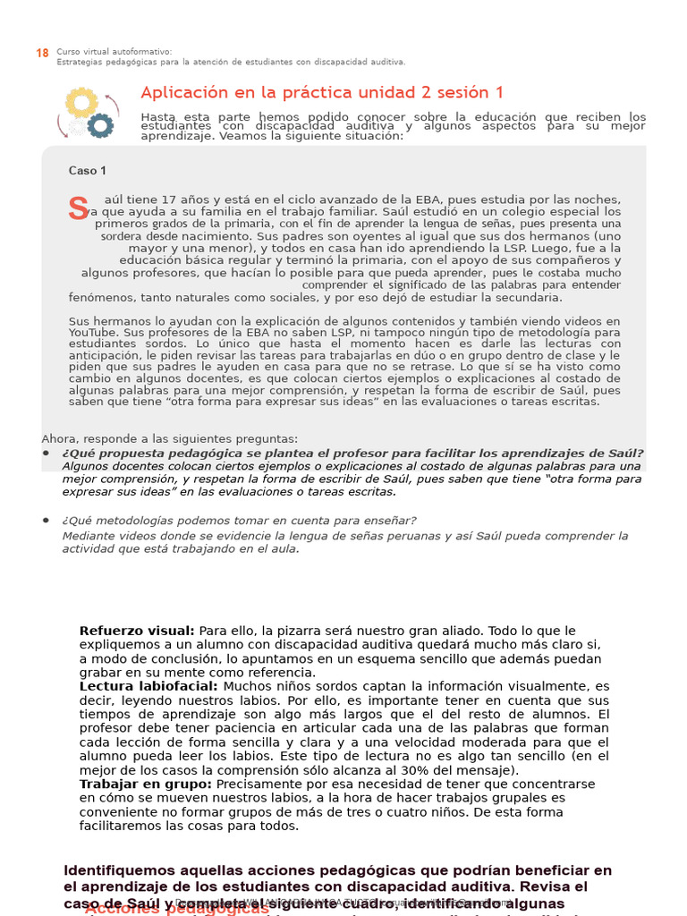 Aplicacion Practica U2 s1 | PDF | Aprendizaje | Enseñando