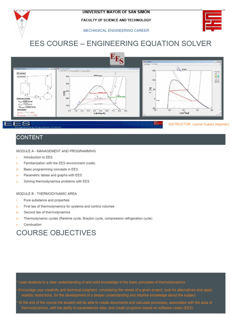 Ees Course | PDF | Fluid Dynamics | Thermodynamics
