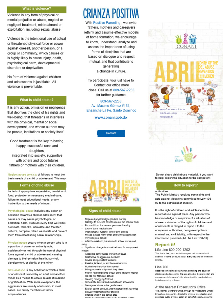 Child Abuse Prevention Brochure | Download Free PDF | Child Abuse ...