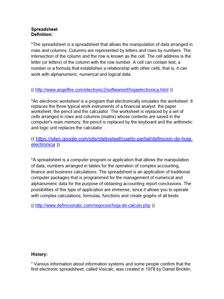 What Is An Electronic Sheet | PDF | Spreadsheet | Microsoft Excel