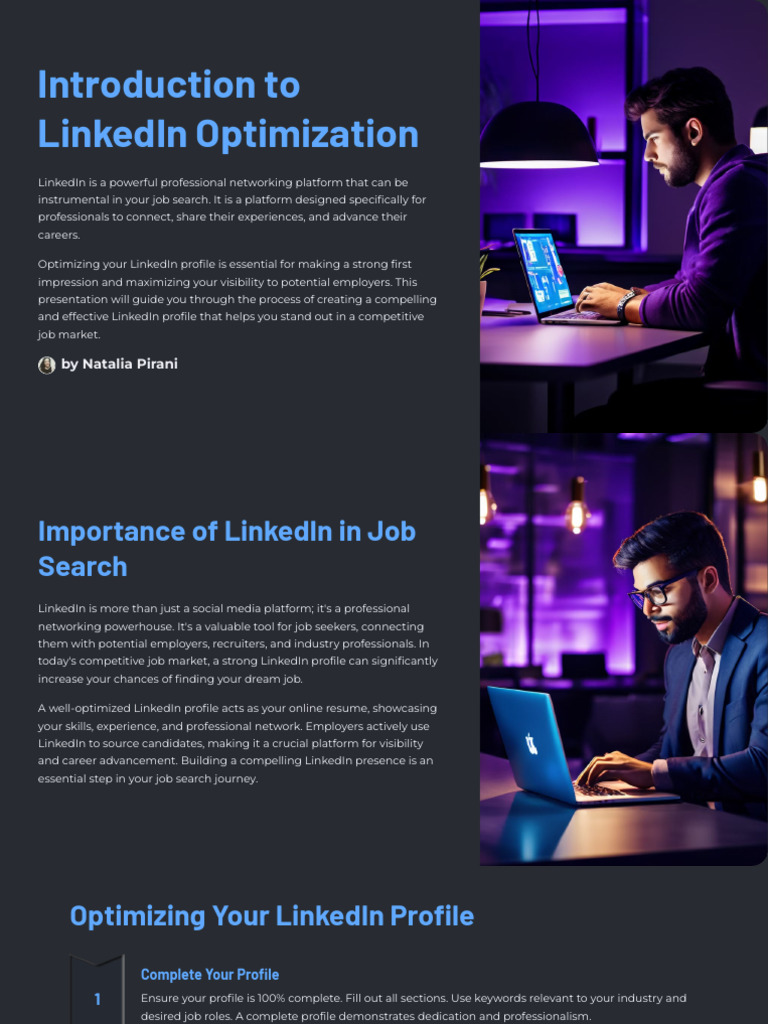 Introduction To LinkedIn Optimization | PDF | Linked In | Recruitment