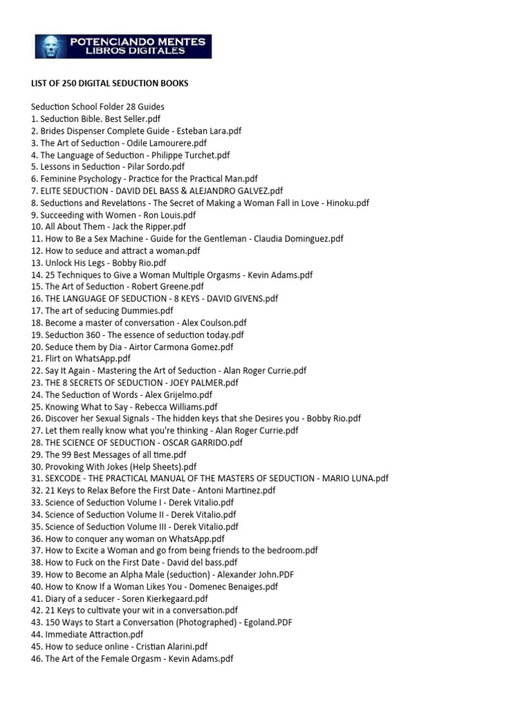 List of 250 Digital Seduction Books | PDF | Seduction | Sexuality