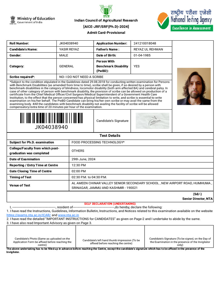 Icar Aice Jrf/Srf 2024: Application , Dates , Eligibility – EOYS