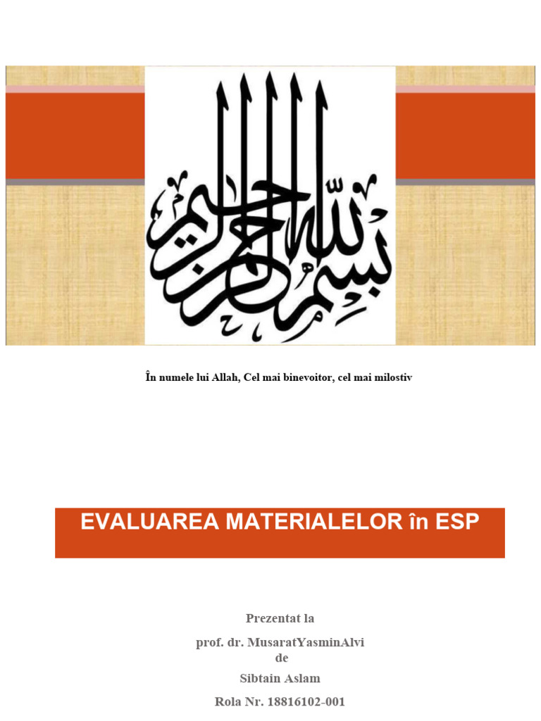 Evaluarea Materialului PPT Final | PDF