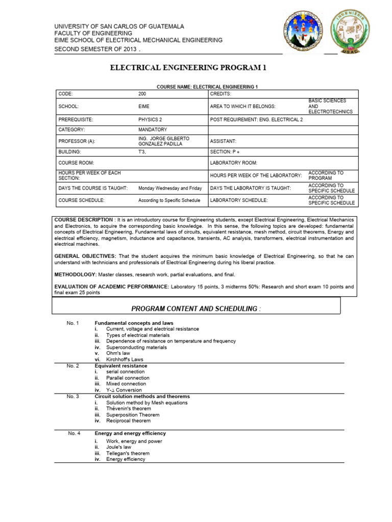 Electrical Engineering Program 1 | PDF | Electrical Resistance And ...