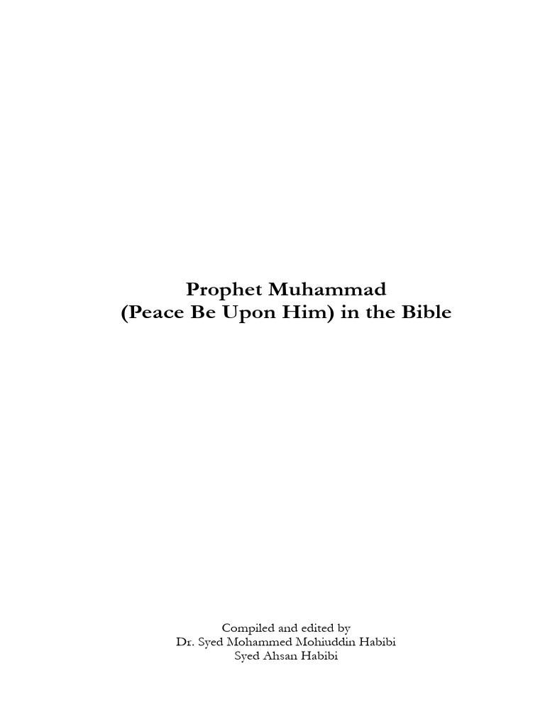 Prophet Muhammad Peace Be Upon Him in The Bible | PDF | Prophets And ...