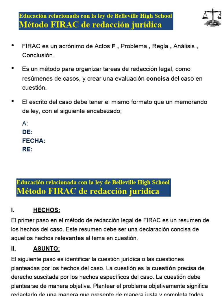 El Método FIRAC de Redacción Jurídica | PDF | Precedente | Justicia