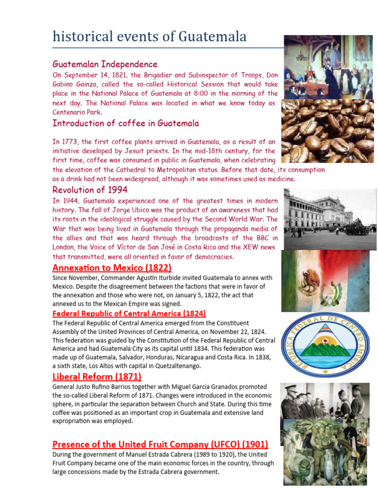 10 Historical Events of Guatemala | PDF | Guatemala | Central America