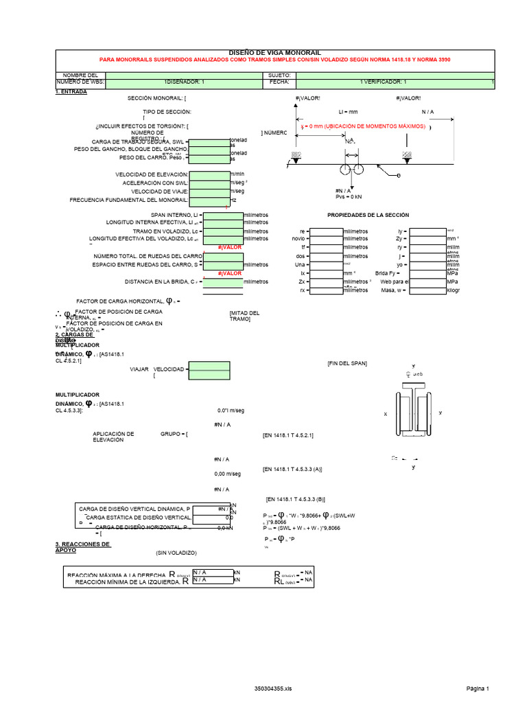 Diseño de Viga Monorraíl 07 | PDF | Doblar | Viga (Estructura)