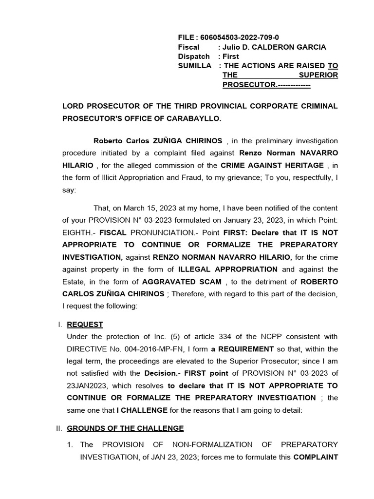 Senior Prosecutor Complaint | PDF | Prosecutor | Affidavit