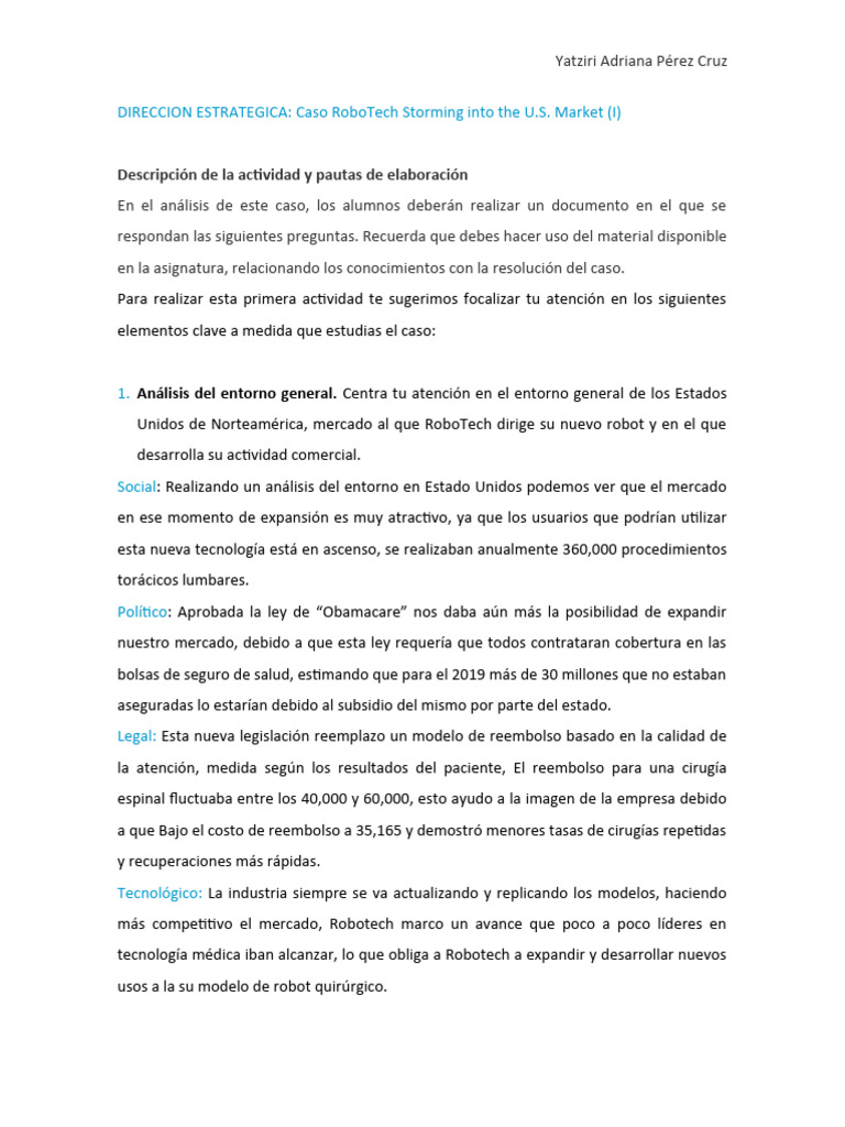 Análisis PESTEL y Porter de RoboTech | PDF | Informática | Tecnología