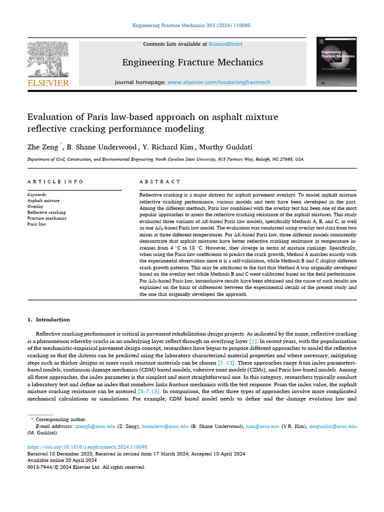 16 Evaluation of Paris Law-Based Approach On Asphalt Mixture Reflective ...