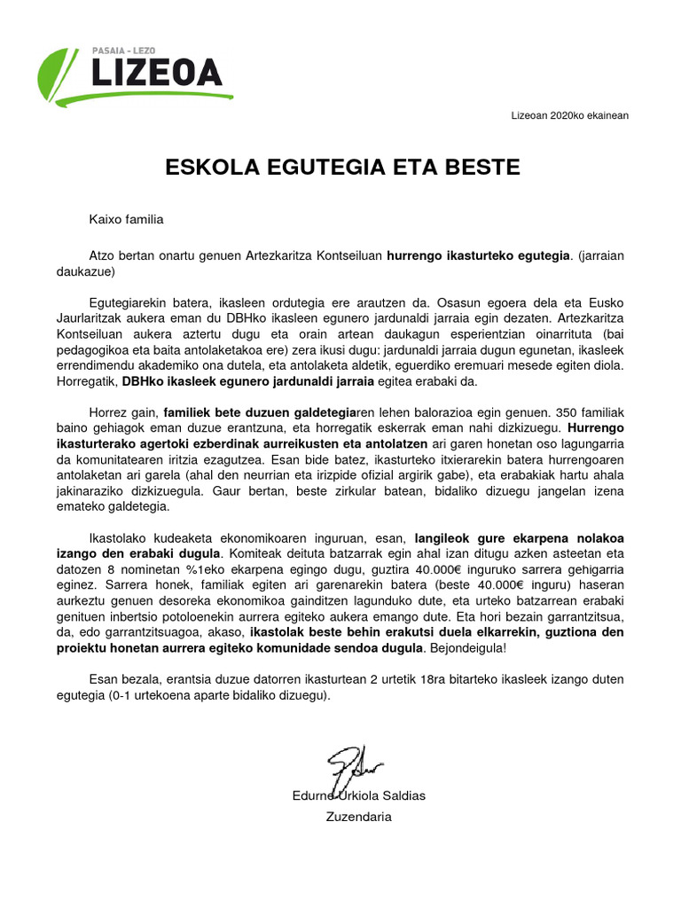 EGUTEGIAZ 2020eko Ekainean EUS | PDF