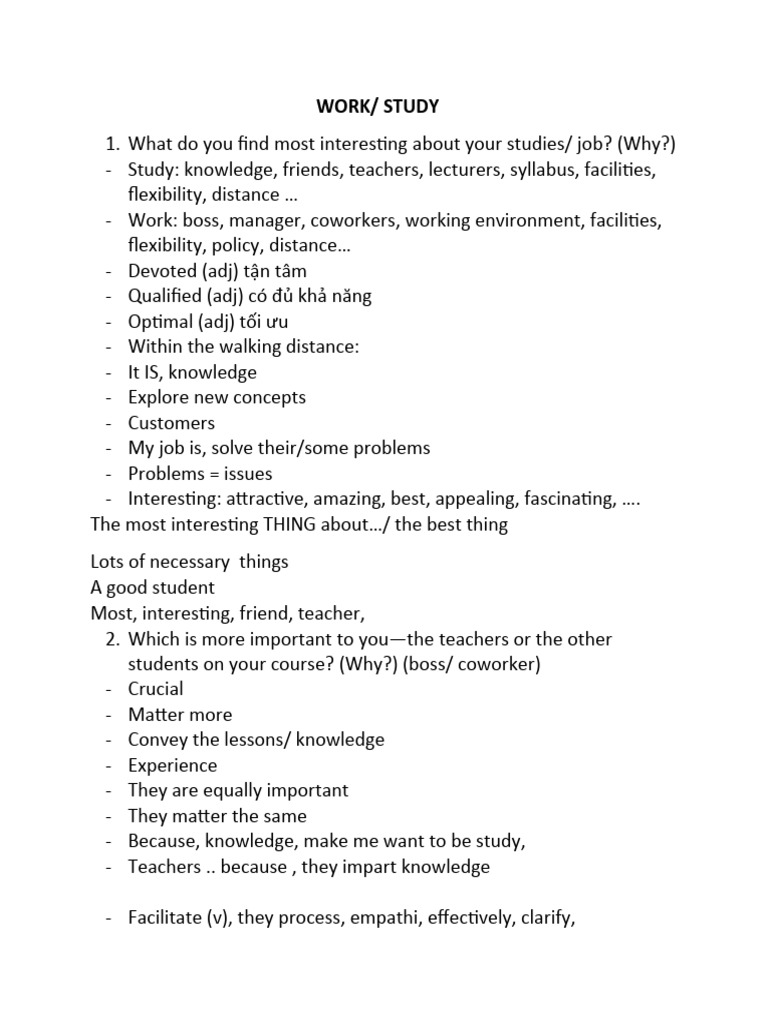 Work Study | PDF | Career & Growth