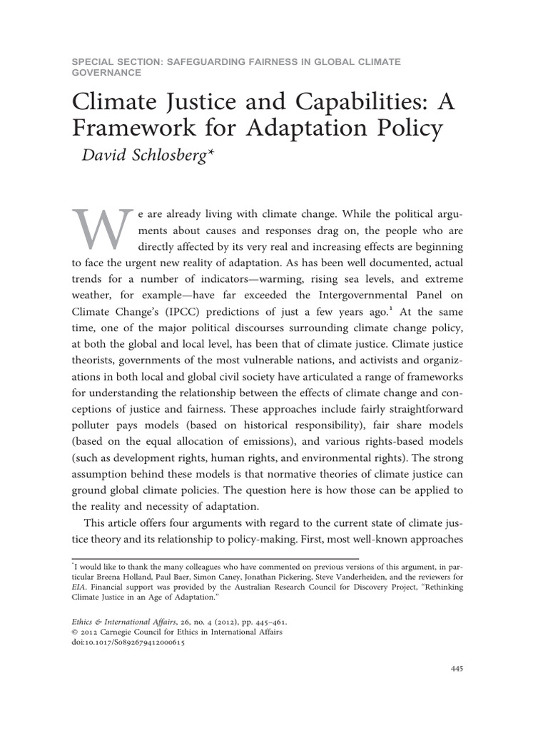 Special Section Safeguarding Fairness in | PDF | Climate Change | Justice