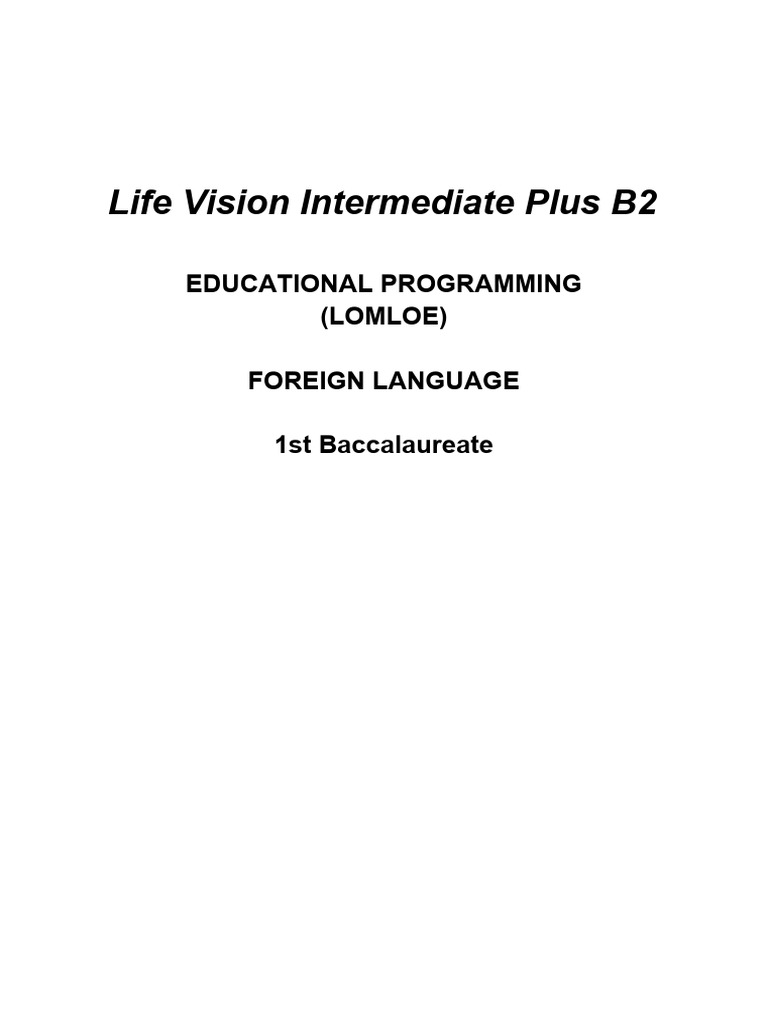 Life Vision b2 1bach Lomloe Mefp | PDF | Knowledge | Procedural Knowledge