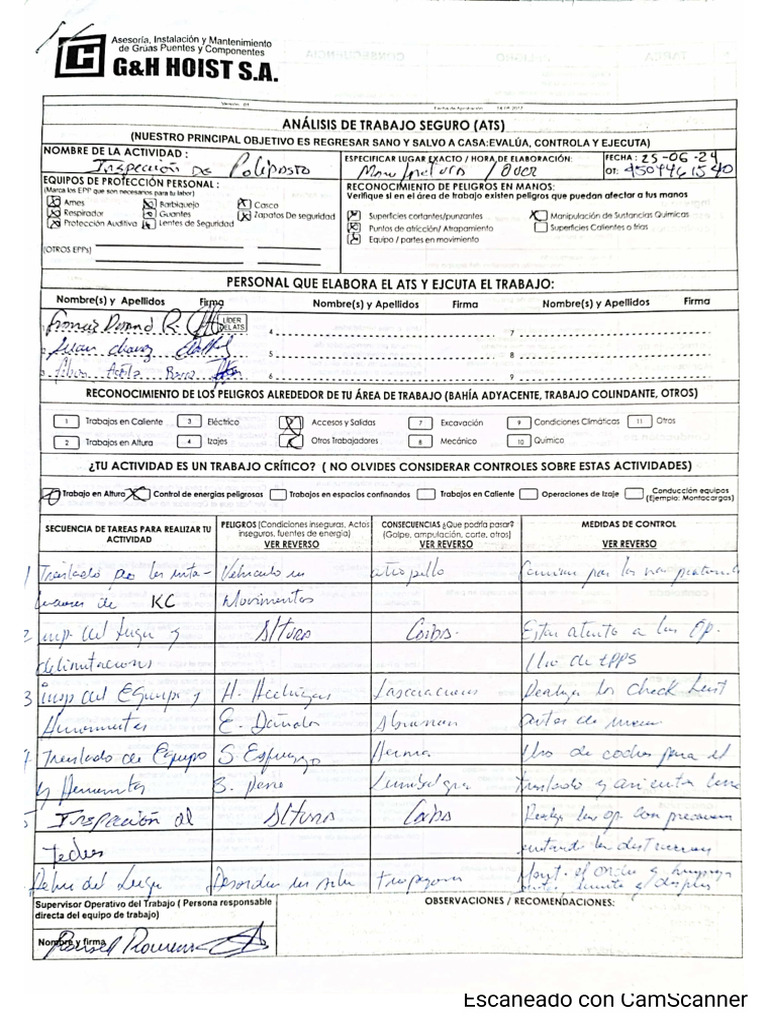 Inspección de Polipastos 25-06-2024 | PDF Inspección de Polipastos 25-06-2024 | PDF