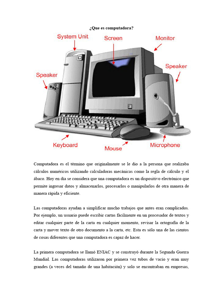 Conceptos Básicos de Informática | PDF | Hardware de la computadora | Unidad Central de ...