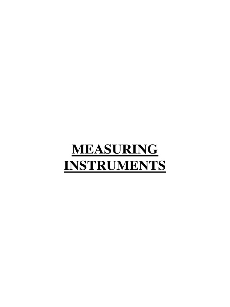 Measuring Instruments | PDF | Instrumentation | Metrology