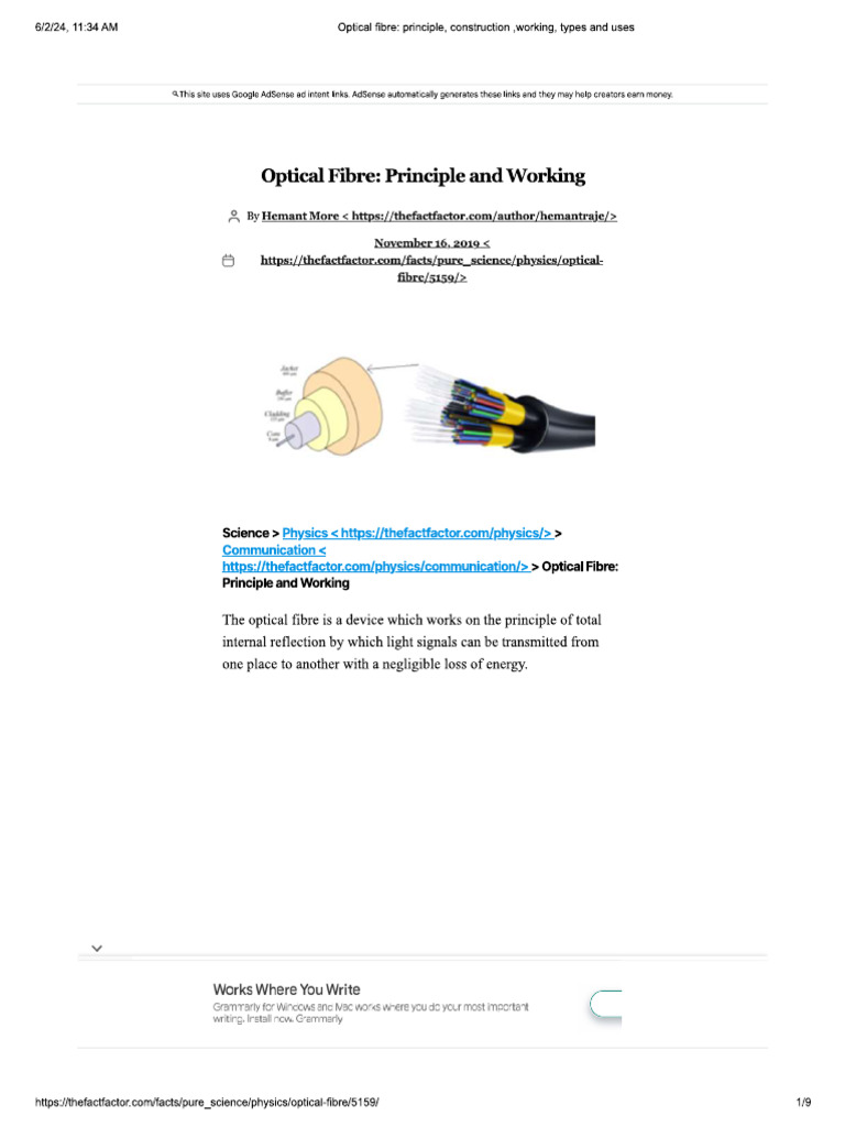 Optical Fibre | PDF