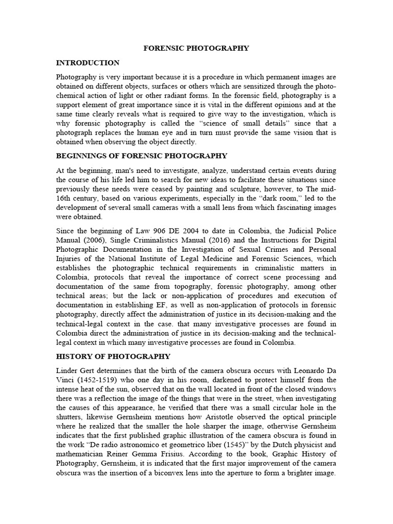 Lens Selection for Crime Scene Photography | PDF | Forensic Science ...