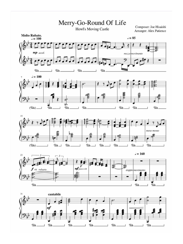 Howls Moving Castle Sheet Music | PDF