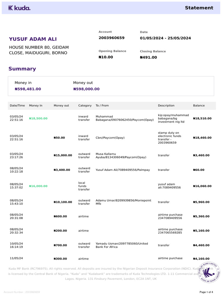 Statement | PDF | Banks | Nigeria