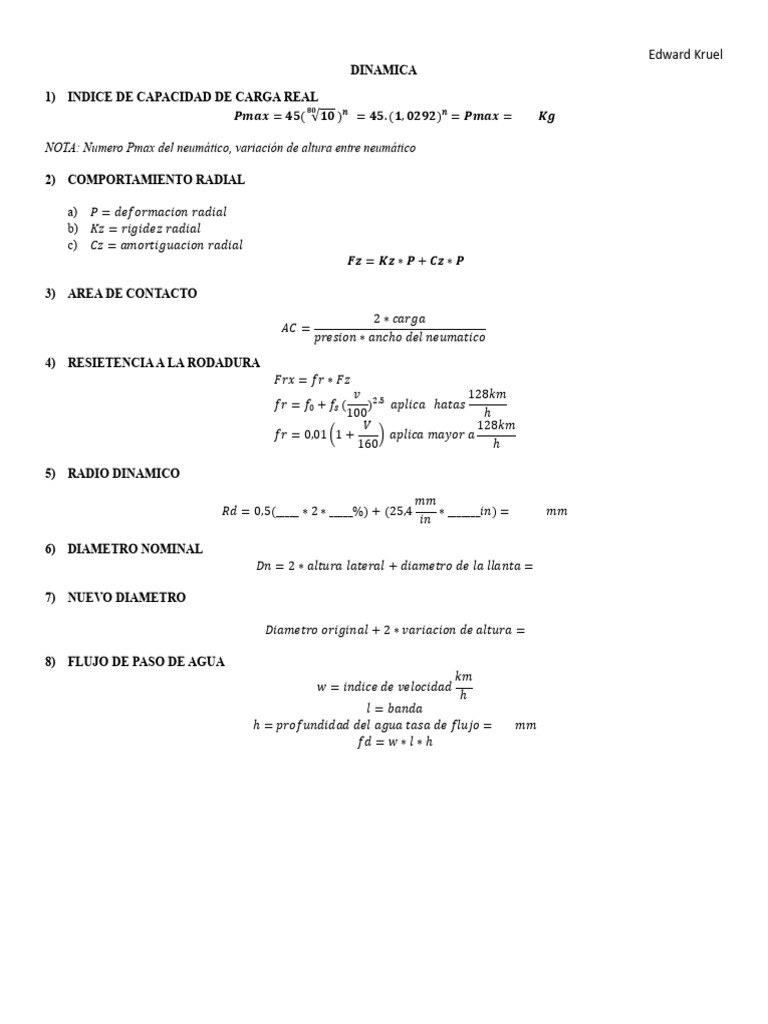 Fromulario Edward | PDF | Neumático | Rueda