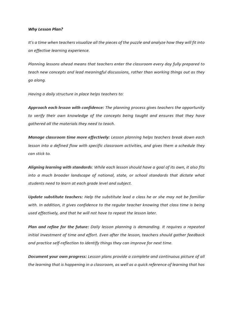 Why Lesson Plan | PDF | Teachers | Lesson Plan