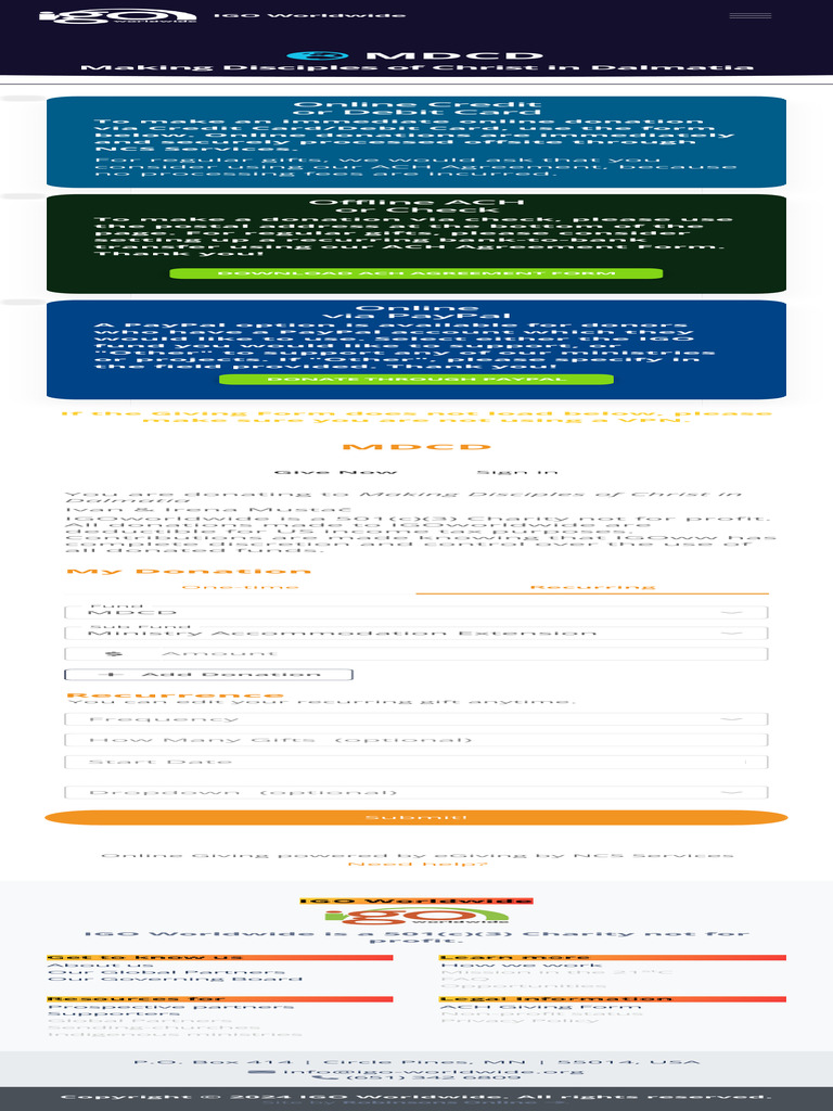 MDCD IGO Worldwide | PDF | Donation | Pay Pal